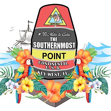 "Southernmost Point Key West" Sticker for Sale by ParrotHeadSwag ...