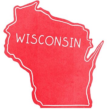 "Wisconsin Map Sticker" Sticker for Sale by Drawingvild | Redbubble