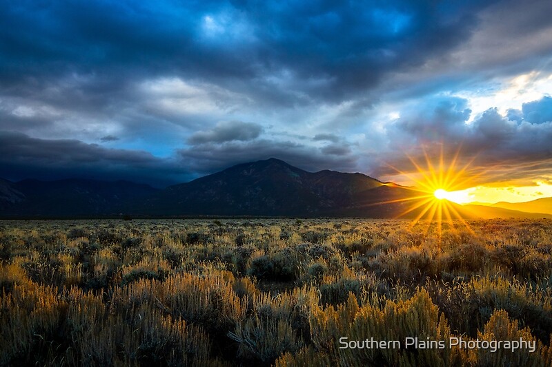"Taos Twinkle - Sun Peeks Over Mountain at Sunrise in Taos, New Mexico ...