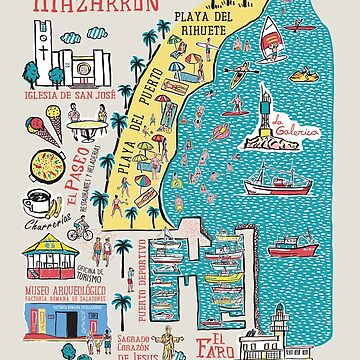 "Puerto de Mazarron - Tourist Map" Art Board Print by mzrn-souvenirs ...