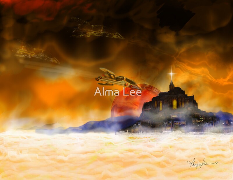 "Red Moon Rising" by Alma Lee | Redbubble