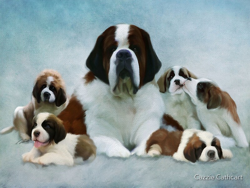 "Saint Bernard family " by Cazzie Cathcart | Redbubble