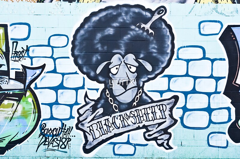 "Abstract Graffiti Sheep on the textured wall" by yurix | Redbubble