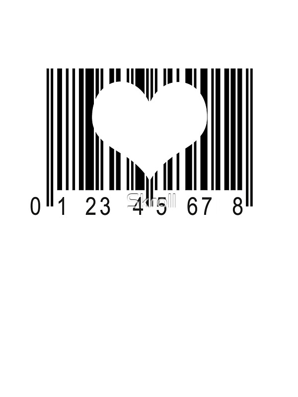 "Barcode Love" Stickers by Skroll | Redbubble