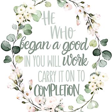 "Philippians 1:6 He Who Began a Good Work in You - Christian Wreath ...