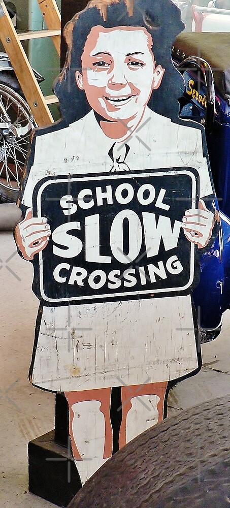 "Vintage School Crossing Sign" by Martha Sherman | Redbubble
