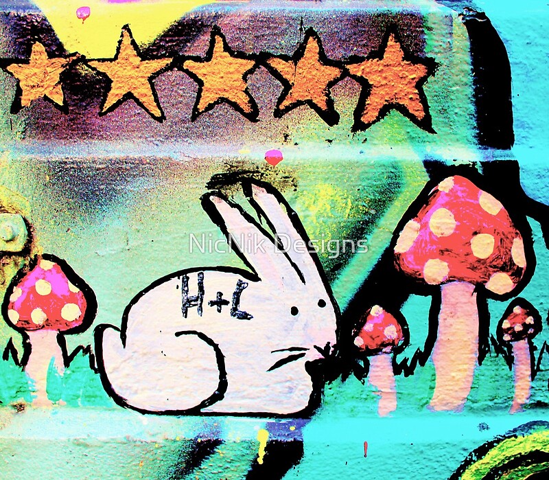 "Happy bunny rabbit - Graffiti - Street Art" by NicNik Designs | Redbubble