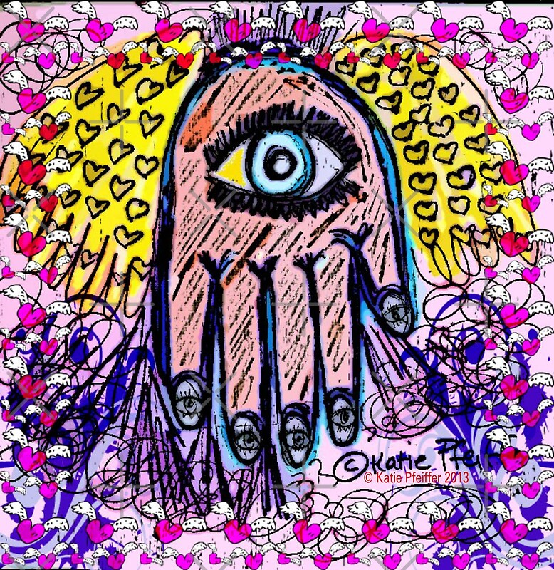 "FLY AWAY HAMSA HAND EVIL EYE LOVE" by Kater | Redbubble