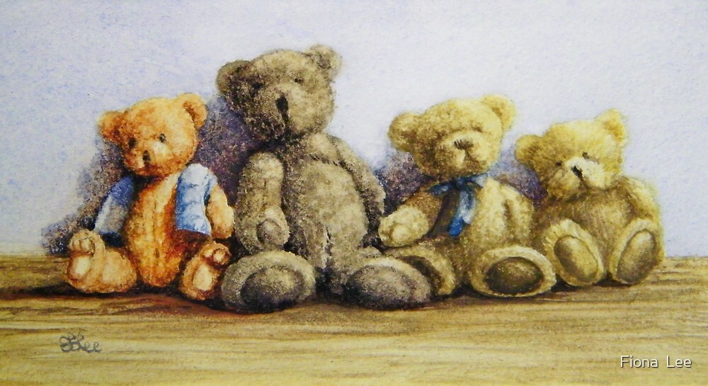 "Teddy Bears All In A Row" by Fiona Lee | Redbubble