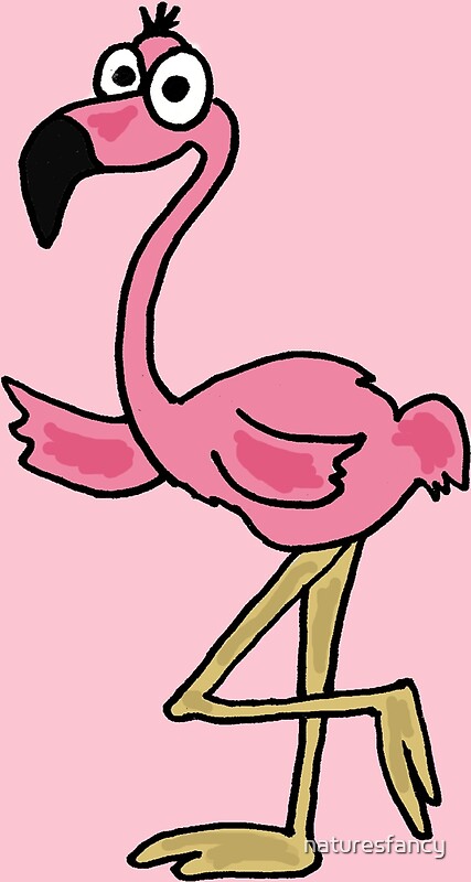 "Funny Pink Flamingo Bird Original Art" by naturesfancy | Redbubble