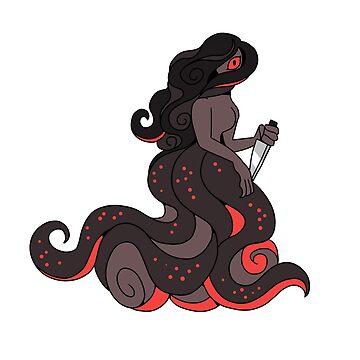 "Red Octopus Mermaid" Sticker for Sale by Skystreak279 | Redbubble