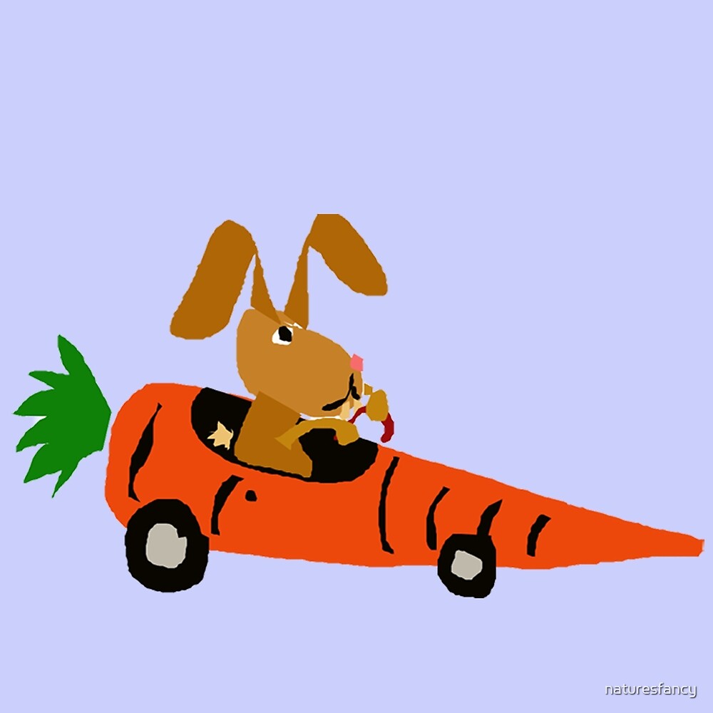 "Hilarious Bunny Rabbit Driving Carrot Car" by naturesfancy | Redbubble