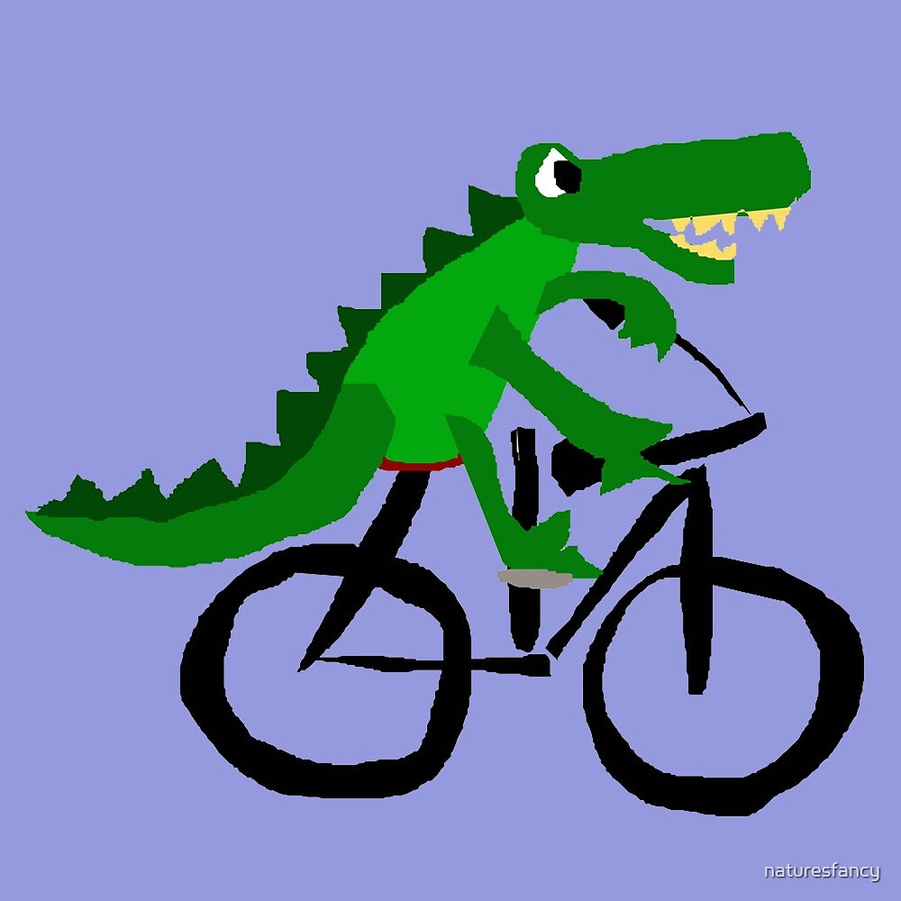 "Funky Cool Alligator Riding Bicycle" by naturesfancy | Redbubble