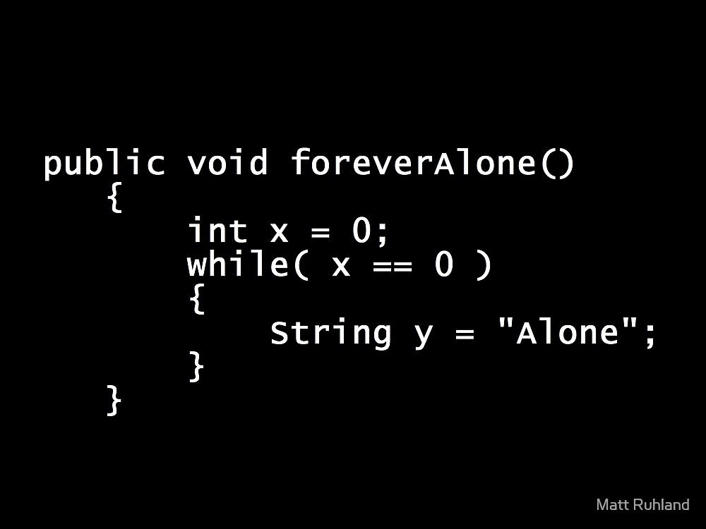 "Forever Alone Java Poster" by Matt Ruhland | Redbubble
