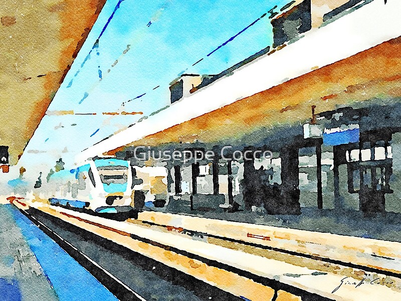 "Train in Pescara railway station" by Giuseppe Cocco | Redbubble