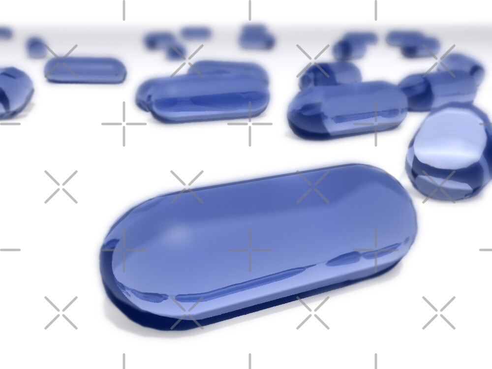 "Blue Gel Cap Pills Illustration" by EmilyFNM3D | Redbubble