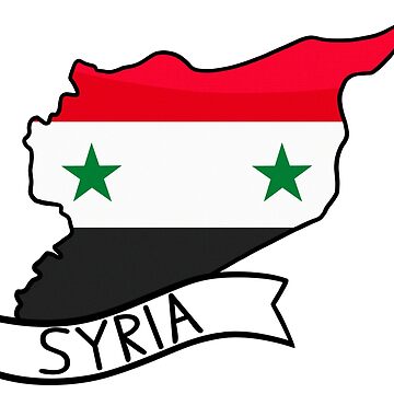 "Syria Flag Map Sticker" Sticker for Sale by Drawingvild | Redbubble