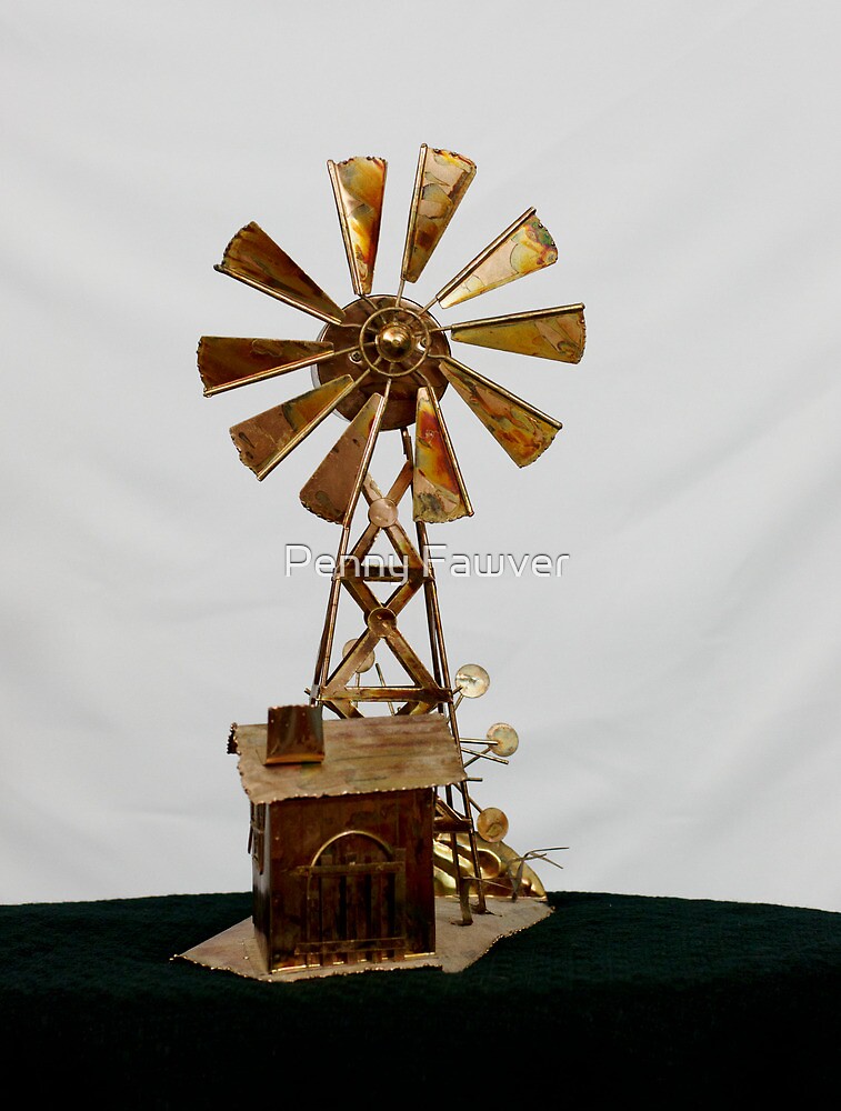 "metal (copper) windmill music box" by Penny Fawver | Redbubble