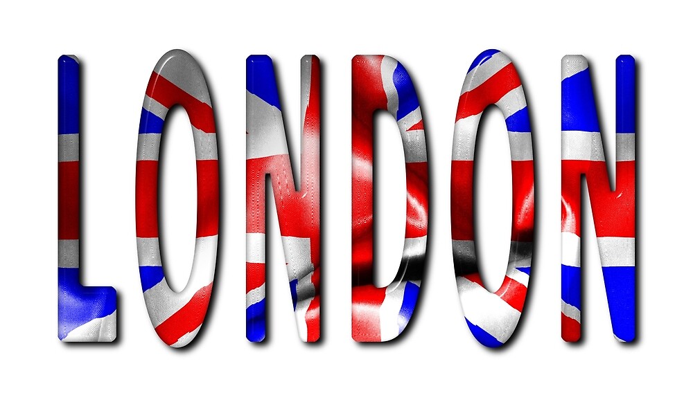 "London Word With Flag Texture" by MarkUK97 | Redbubble