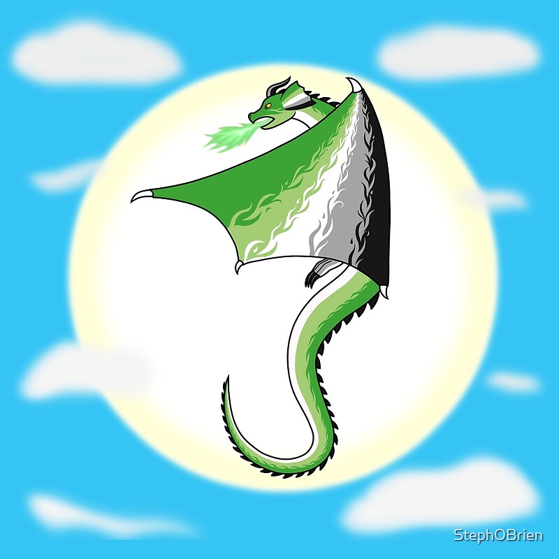 "Fly With Pride, Dragon Series - Aromantic" by StephOBrien | Redbubble