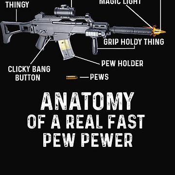 "Anatomy Of A Real Fast Pew Pewer Rifle Lovers Gift" Art Print for Sale ...