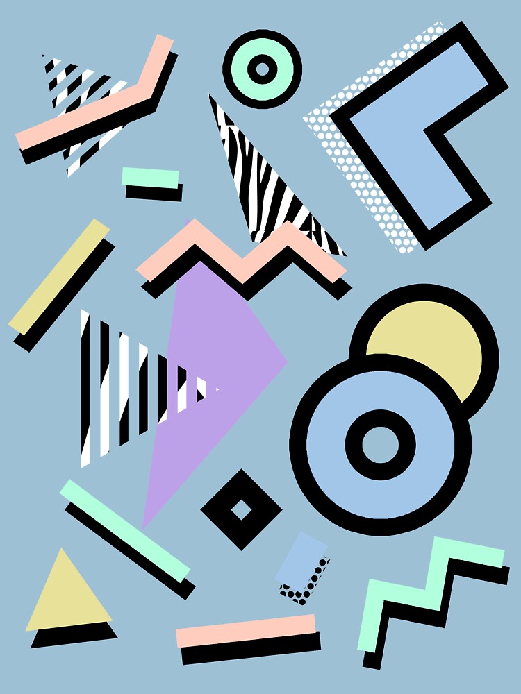 "80s Pattern Vaporwave Memphis Pastel Squiggles" T-shirt by seriestoo2 ...