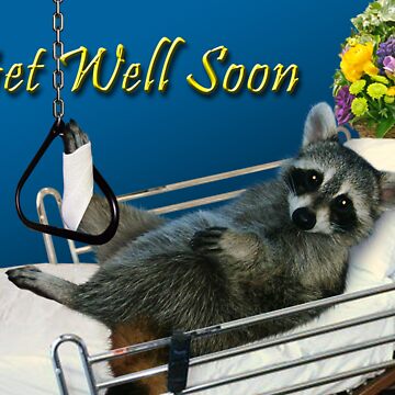 "Get Well Soon Raccoon" Greeting Card for Sale by jkartlife | Redbubble