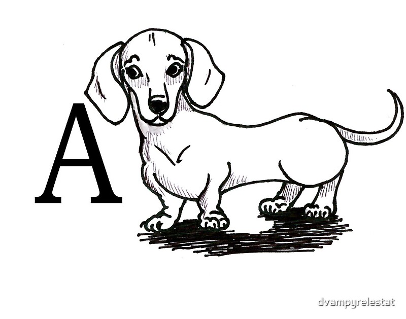 "Dachshund with Initial Monogram" by dvampyrelestat | Redbubble