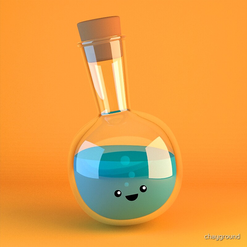 "Round Flask - Cute Chemistry" by chayground | Redbubble