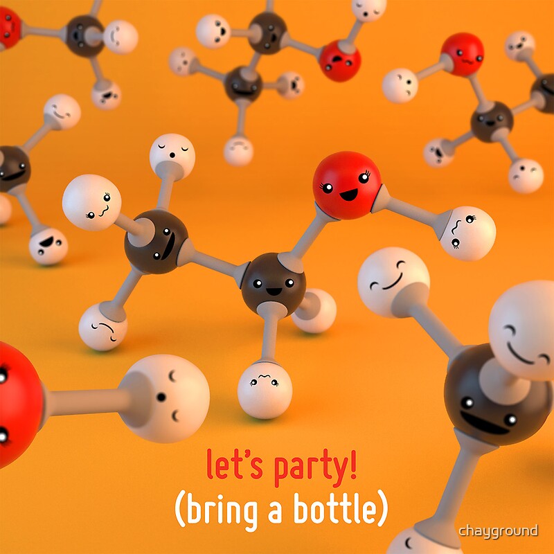 "Let's Party - Ethanol Molecule - Cute Chemistry" by chayground | Redbubble