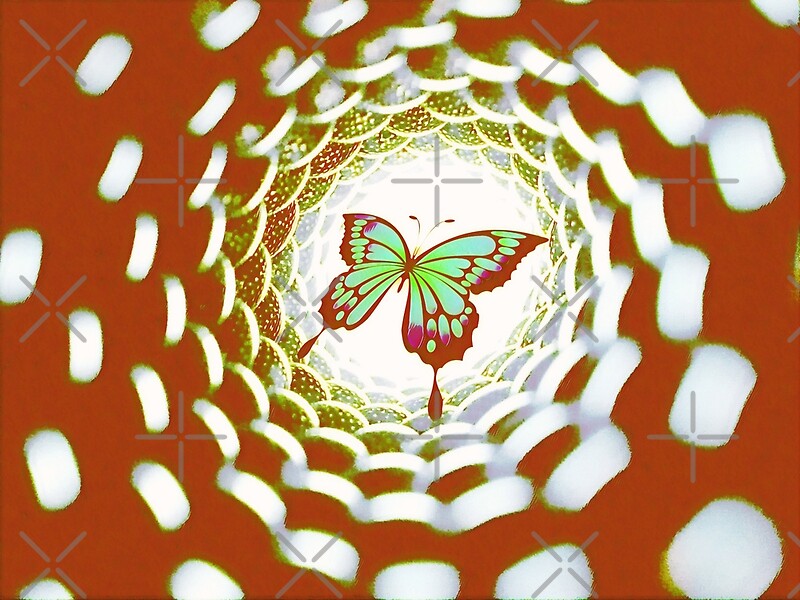 "Butterfly flying into a portal" by helenkaiy | Redbubble