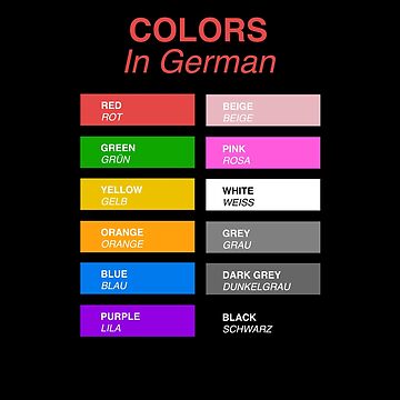 Pegatina for Sale con la obra «Colores alemanes - Colores en alemán» de ...