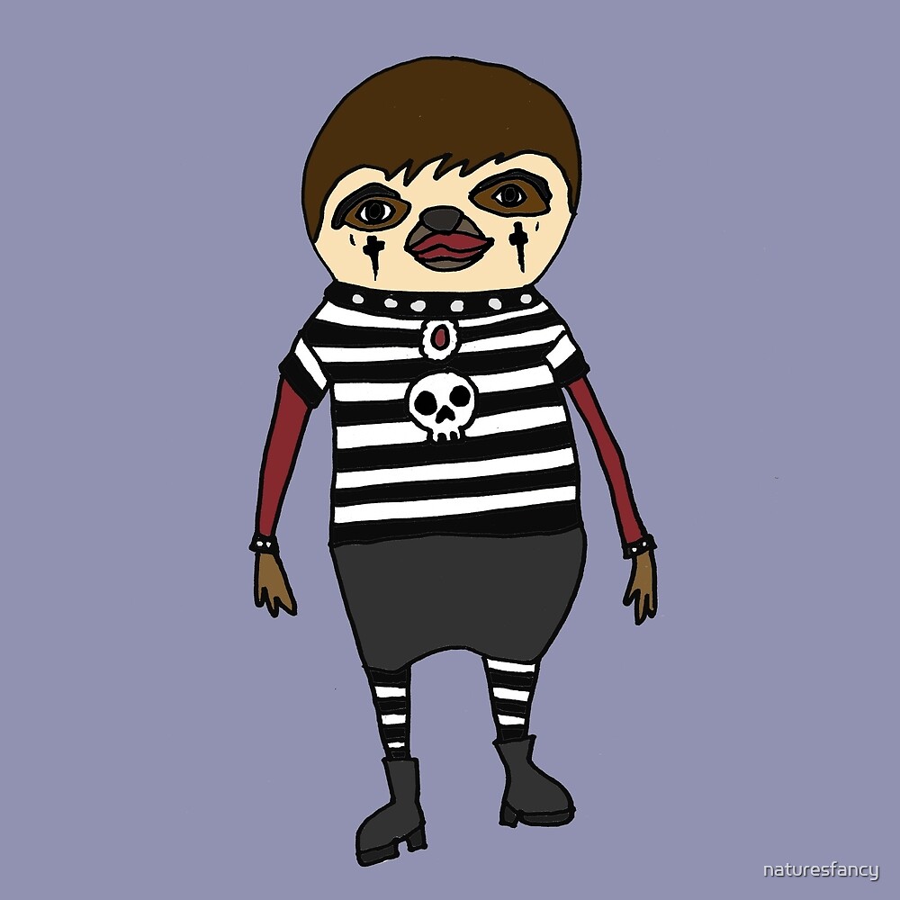 "Cool Funky Goth Sloth Cartoon" by naturesfancy | Redbubble