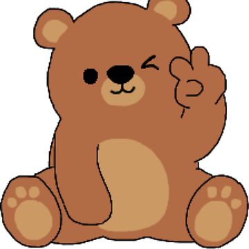 "cute bear peace sign" Sticker for Sale by baddiedesigns | Redbubble