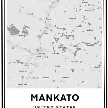 "Mankato Minnesota Map and coordinates " Art Board Print for Sale by ...