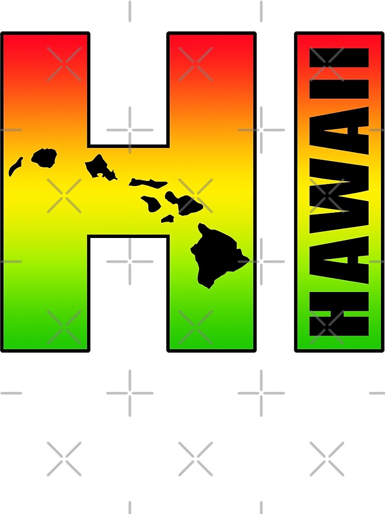 "Hawaii HI in Rasta Colors" by robotface | Redbubble
