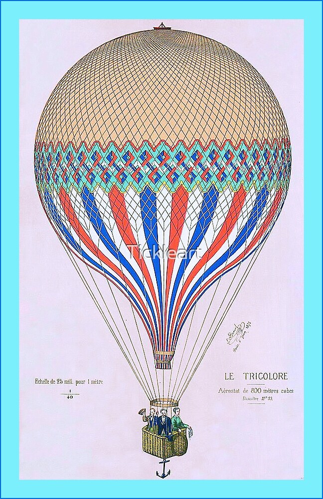 "French Hot Air Balloon" by Tickleart | Redbubble