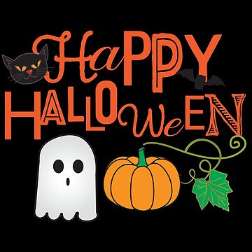 "Happy Halloween Pumpkin Ghost Cat Bat Costume design" Kids T-Shirt for ...