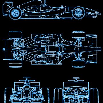 "Racing car blueprint project light blue" Poster for Sale by ...