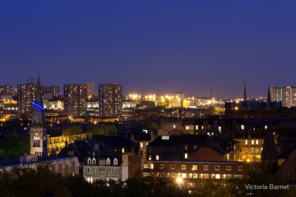 "Glasgow West End Skyline" by Victoria Barnet | Redbubble