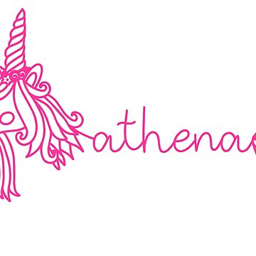 "Athena Unicorn Pink Girly Name" Sticker for Sale by JaneApril | Redbubble