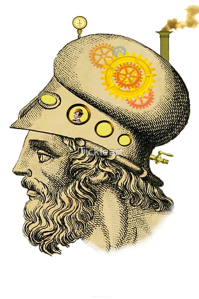 "Steampunk Greek Helmet" by Tickleart | Redbubble
