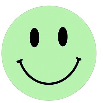 "Cute green smiley face" Sticker for Sale by Anna L | Redbubble