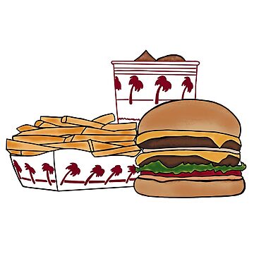 "In n Out " Sticker for Sale by runningoncoffee | Redbubble