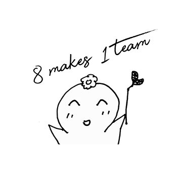 "8 makes 1 team" Sticker for Sale by mingiskneecaps | Redbubble