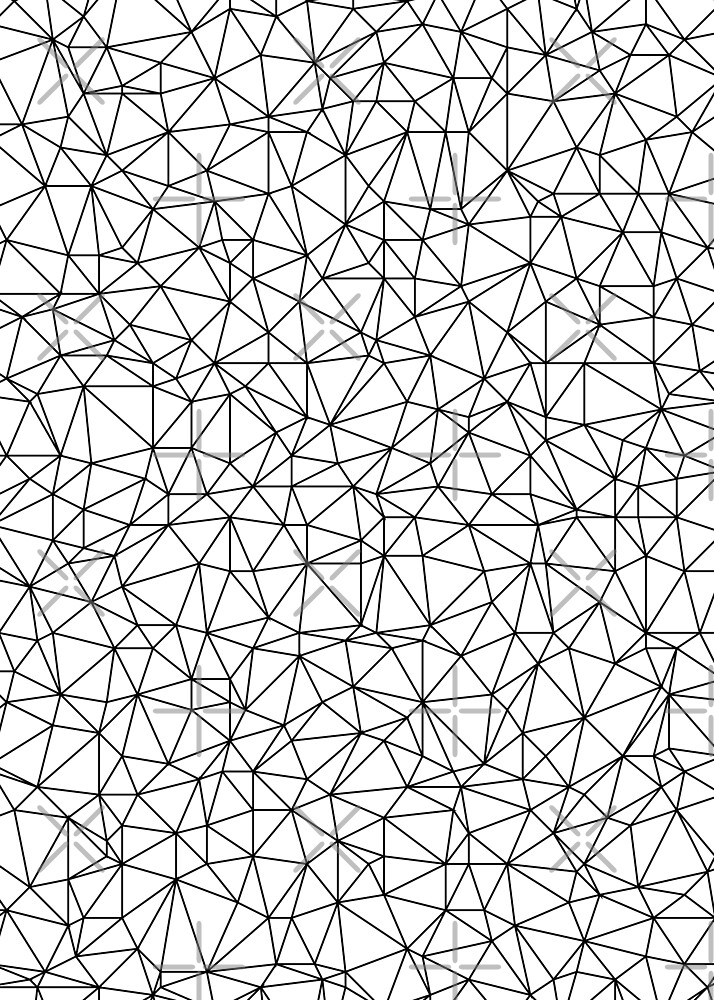 "Minimal Wireframe Geometric Black and White Pattern" by patternsoup ...