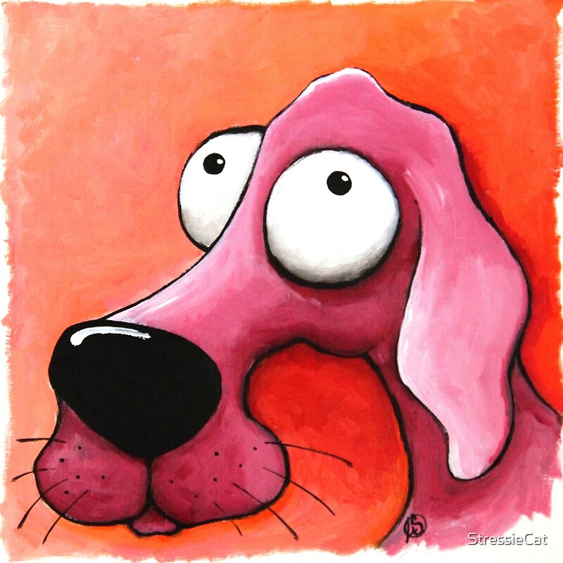 "The Pink Dog" by StressieCat | Redbubble