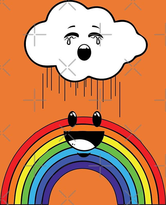"HAPPY RAINBOW SAD CLOUD" by ROCK'EM SOCK'EM LOGO'S | Redbubble