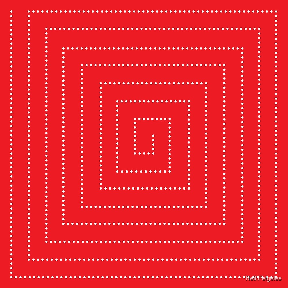"Red Background with White Dotted Line, Square Bullseye Pattern no.1 ...