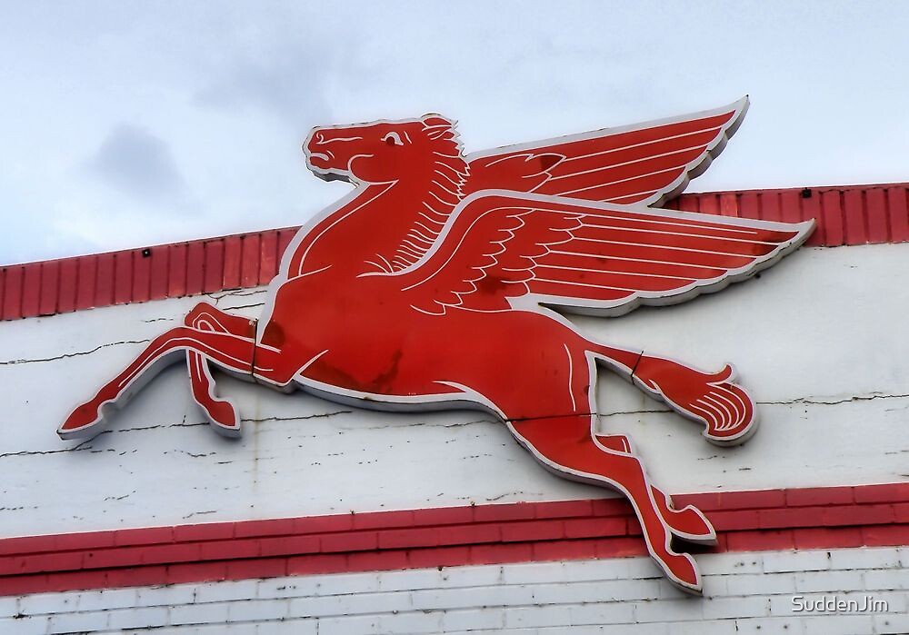 "Red Pegasus, Mobil Oil Sign" by SuddenJim | Redbubble